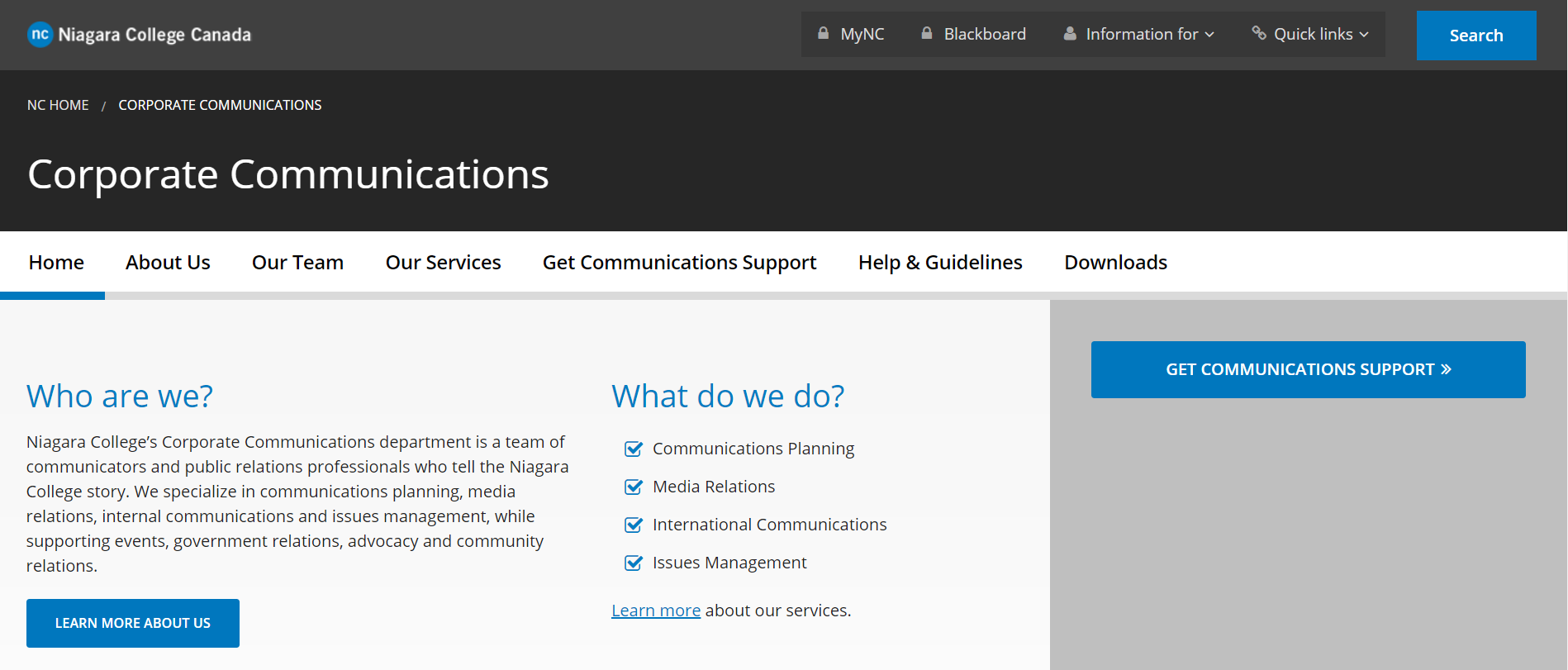 Corporate Communications launches new departmental website | InsideNC