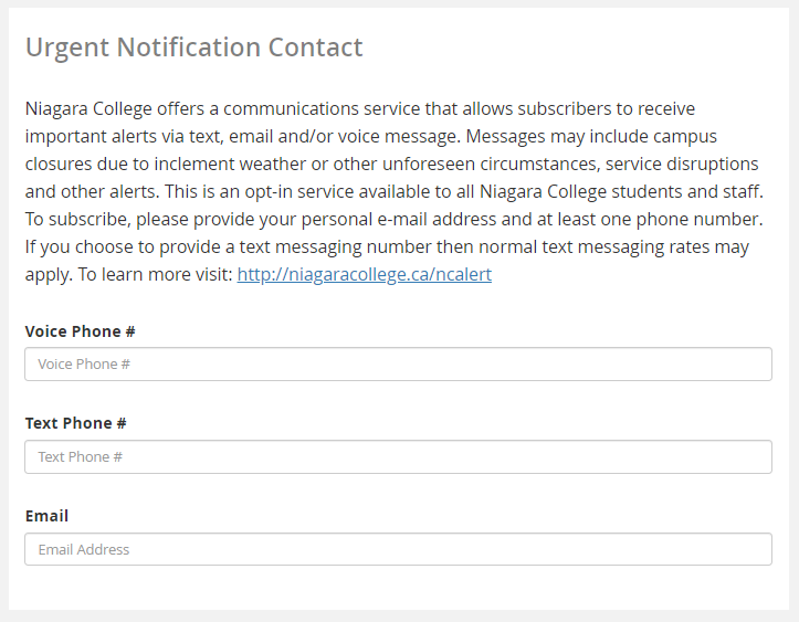 How-to: Update your Contact Information | MyNC | Niagara College