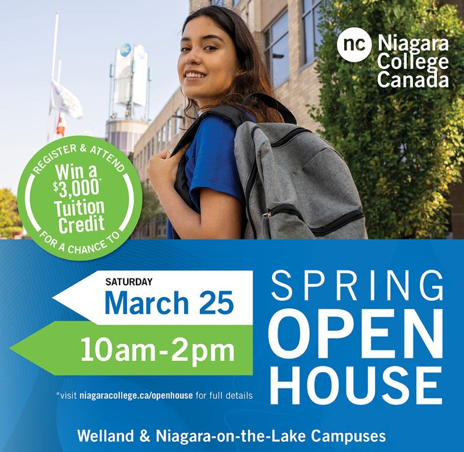 Niagara College welcomes future students to campus at Spring Open House on March 25 | Niagara ...